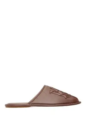 Amiri Square Toe Raised Logo Slippers - Brown