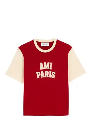 AMI Paris Short-sleeved T-shirt - Ruby Red/ivory White