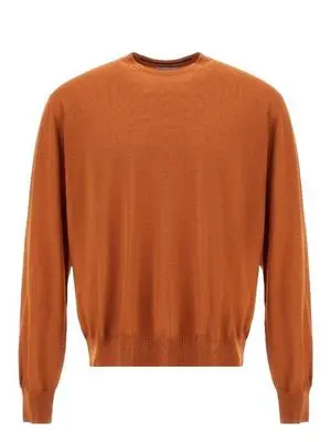 Herno Ribbed-trim Crew Neck Sweater - Copper