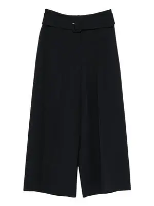 Dorothee Schumacher Belted Wide-leg Pants With Concealed Fastening - Blue