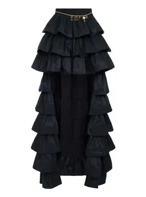 Elisabetta Franchi Ruffled Asymmetrical Skirt - Black
