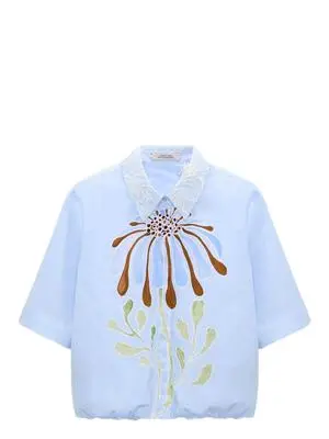 Dorothee Schumacher Floral Print Short Sleeve Shirt - Blue
