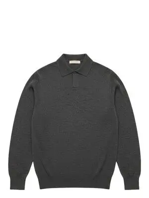 Brunello Cucinelli Long-sleeve Knitted Polo Shirt - Black