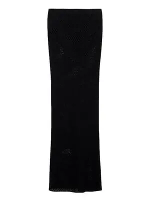 Simkhai Crochet Midi Skirt - Black
