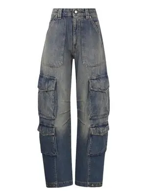 GOLDEN GOOSE Straight-leg Cargo Jeans - Gray