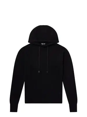 TOM FORD Logo-embroidered Cashmere Hoodie - Black