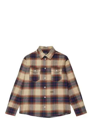 Dsquared2 Check Pattern Logo Plaque Shirt - Multicolor