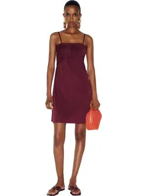 REFORMATION Jean Paul Gaultier Ruched Mini Dress - Red