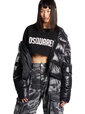 Dsquared2 Cropped Cool Sweatshirt - Black