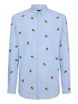 Dsquared2 Embroidered Fruits Shirt - Blue