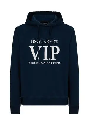 Dsquared2 Cotton Fleece Raglan Fit Hoodie - Blue