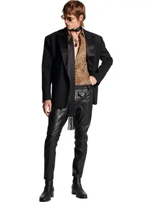 Dsquared2 Leather Biker Pants - Black