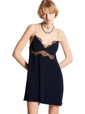Dsquared2 Pleated Mini Dress - Blue