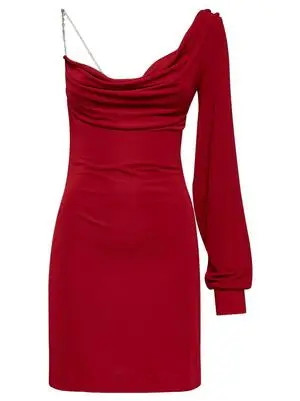 Dsquared2 One-sleeve Draped Jersey Dress - Cherry