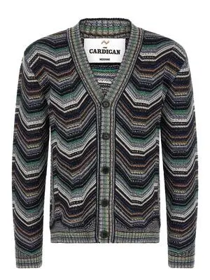 Missoni Zigzag Wool And Cotton Blend Cardigan - Multicolor