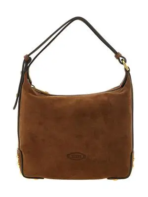 TOD'S Gommini" Mini Suede Shoulder Bag - Brown