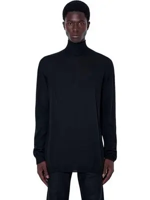 Rick Owens Oversized Turtleneck Sweater - Black