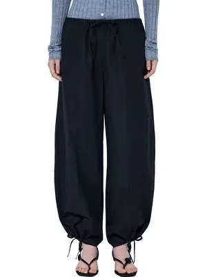 TOTEME Drawstring Cotton Trousers - Black