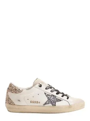 GOLDEN GOOSE Super Star Sneakers With Glitter Details - White