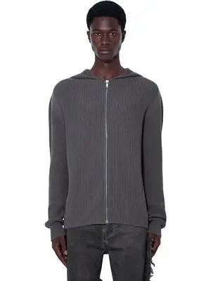 Rick Owens Wool Zipped Hoodie - Gray