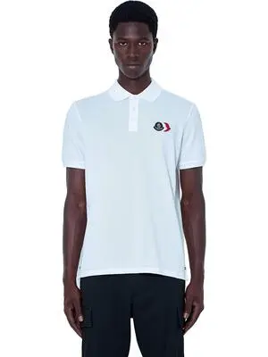 Moncler Piqué Polo Shirt With Logo Embroidery - Cream
