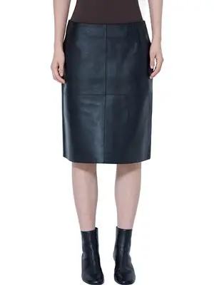 TOTEME Panelled Leather Pencil Skirt - Black