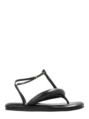 Givenchy Boudoir Flat Thong Sandals With Padded Straps And Ankle Buckle - Black