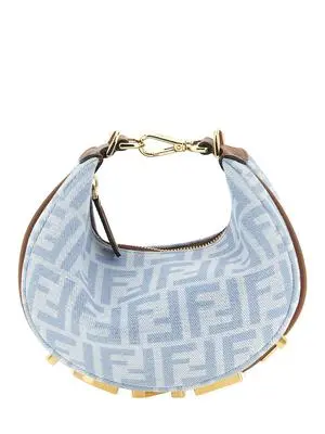 Fendi Fendigraphy' Mini Hobo Handbag - Blue