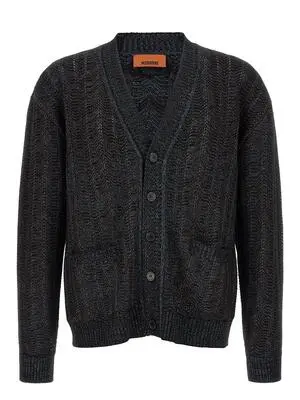 Missoni Knitted Cardigan With Iconic Zigzag Pattern - Multicolor