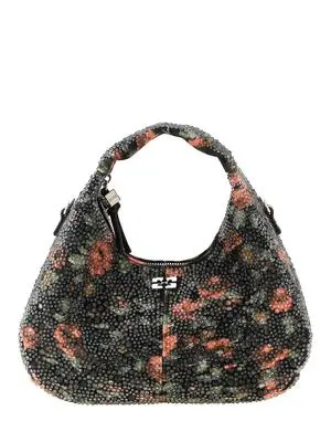 GANNI Mini Hobo Flowers Beaded Handbag - Multicolor