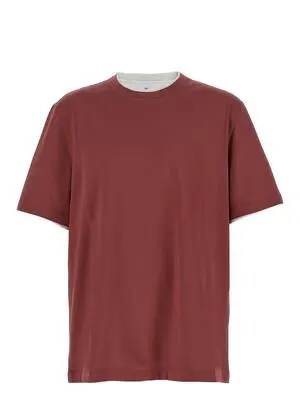 Brunello Cucinelli Double Layer T-shirt - Red