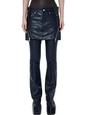 Rick Owens Bolan Banana Leather Skirt - Black