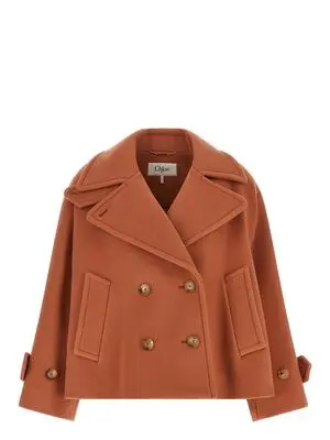 Chloé Double-breasted Wool Blend Coat - Pink