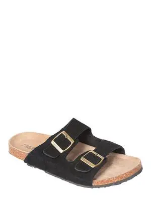 ANIMAL Leather Casual Sliders - Black