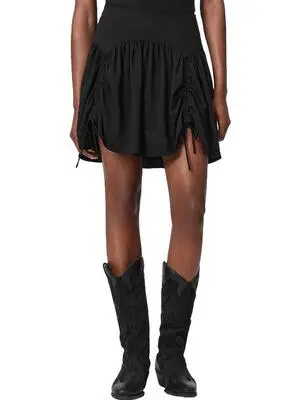 ALLSAINTS Aria Ruched Miniskirt - Black
