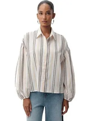 EXQUISE Bernyce Printed Cotton Shirt - Multi Color