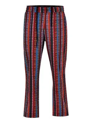 DAVID WEJ Tribal Print Drawstring Trousers - Orange