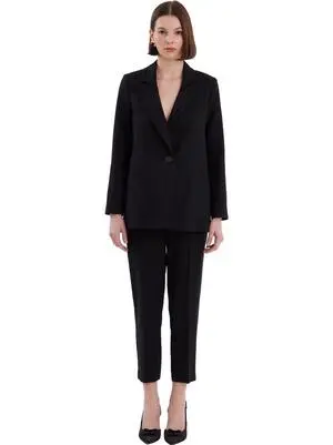 GIZIA Jacket And Carrot-leg Pants Set - Black