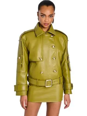 Retrofete Yseld Leather Jacket - Basil