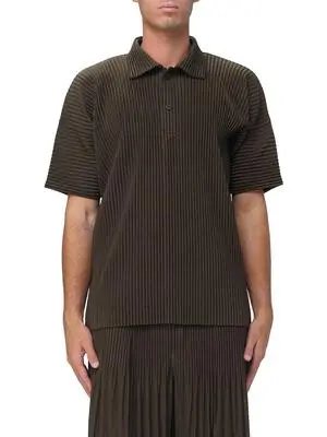 Issey Miyake Homme Plissé Short-sleeved Pleated Crêpe Polo Shirt - Brown