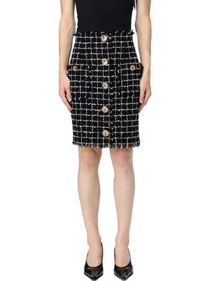 Balmain Checked Skirt - Black
