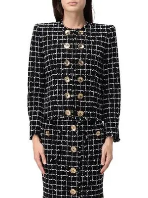 Balmain Checked Jacket - Black