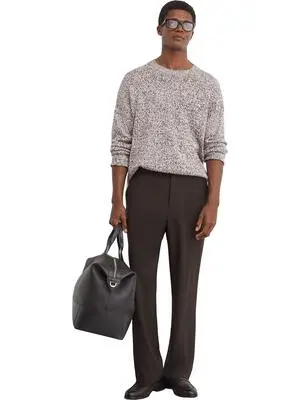 REISS Norwood Cotton-blend Marled Relaxed Jumper - White/camel