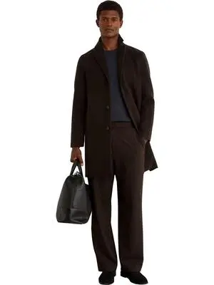 REISS Knight Wool-blend Single-breasted Coat - Dark Brown