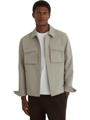 REISS Divide Technical Twin-pocket Overshirt - Stone