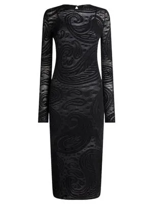 Etro Long Sleeve Printed Dress - Black