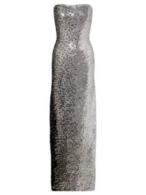 Jenny Packham Caron Sequin Strapless Gown - Gray
