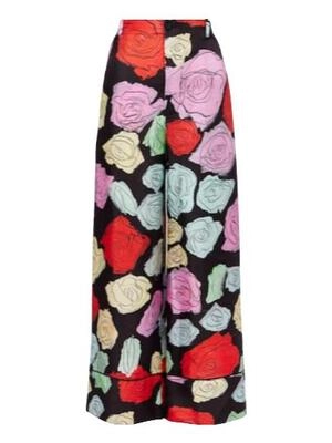 Marni Floral Silk Palazzo Pants - Multicolor