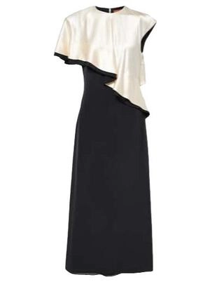 Altuzarra Silk Gown With Asymmetric Draped Overlay - Black