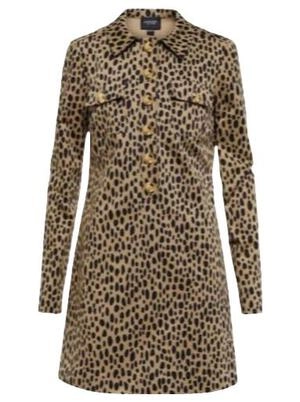 Giambattista Valli Animal Print Denim Mini Dress - Brown